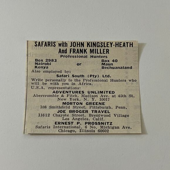 None and/or Unknown | Other | Safaris With John Kingsley Heath Frank ...
